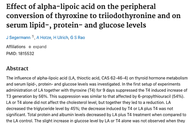 Alpha Lipoic Acid (ALA) and Thyroid Health: Is it Safe to Use?