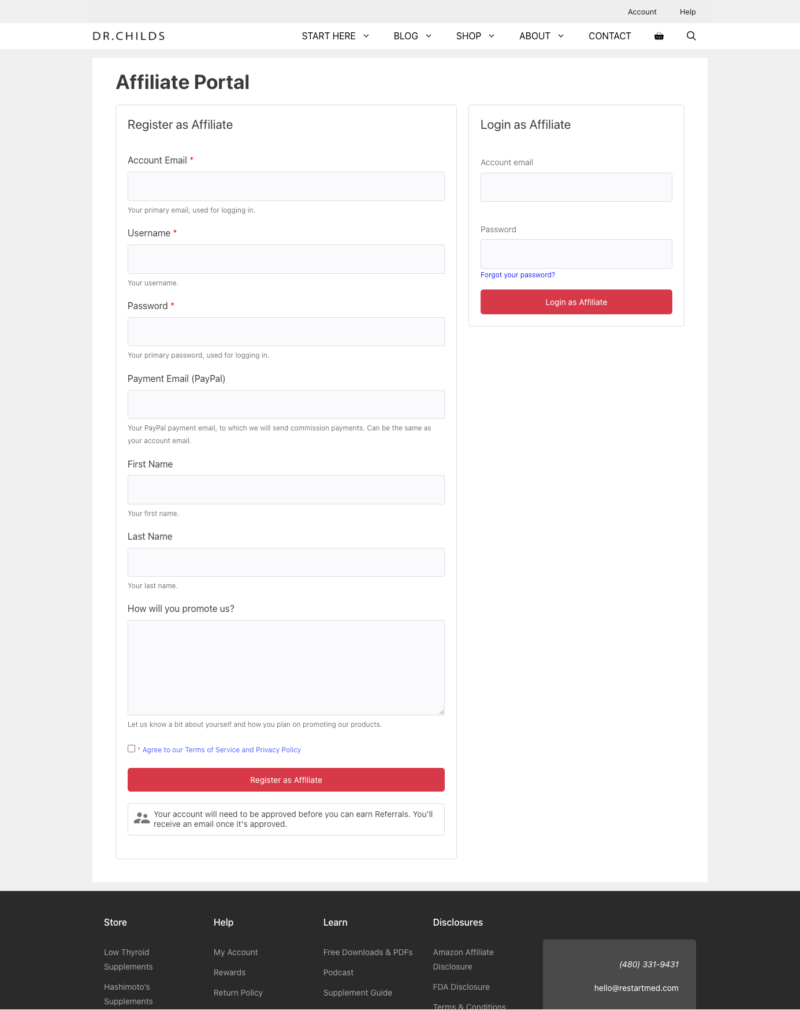 Dr. Westin Childs Affiliate Program FAQ
